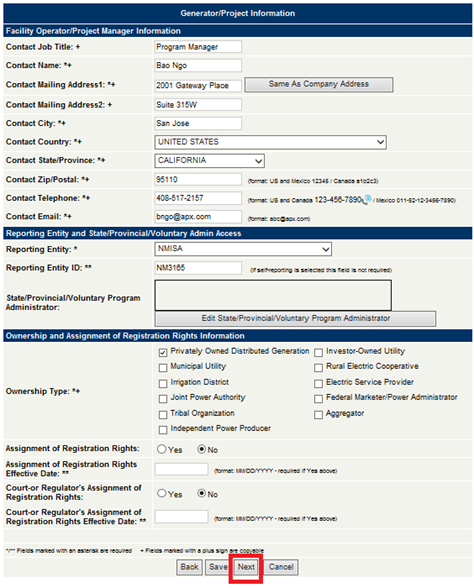 Register an Aggregated Project – NAR